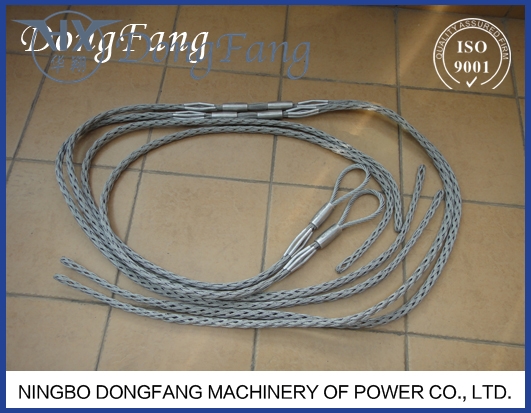 Mesh socket joint for pulling overhead cable in transmission line stringing