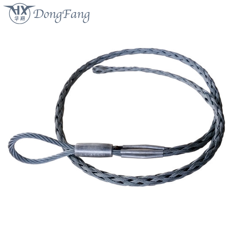Mesh socket joint for pulling overhead cable in transmission line stringing